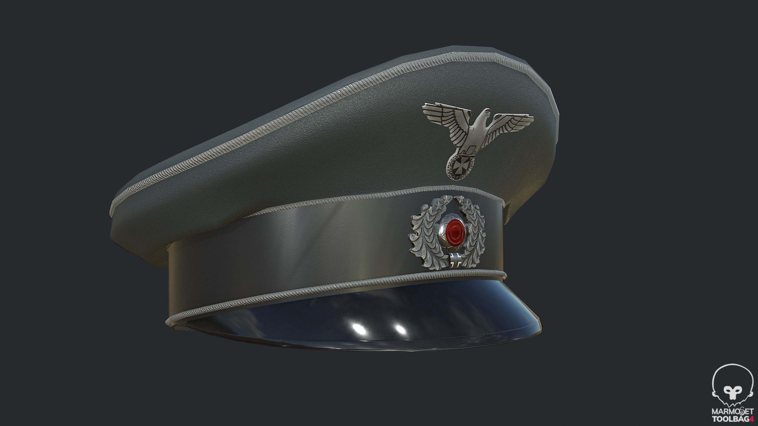 3D model WW2 German Officer Hat - WWII German Commander Hat VR / AR ...