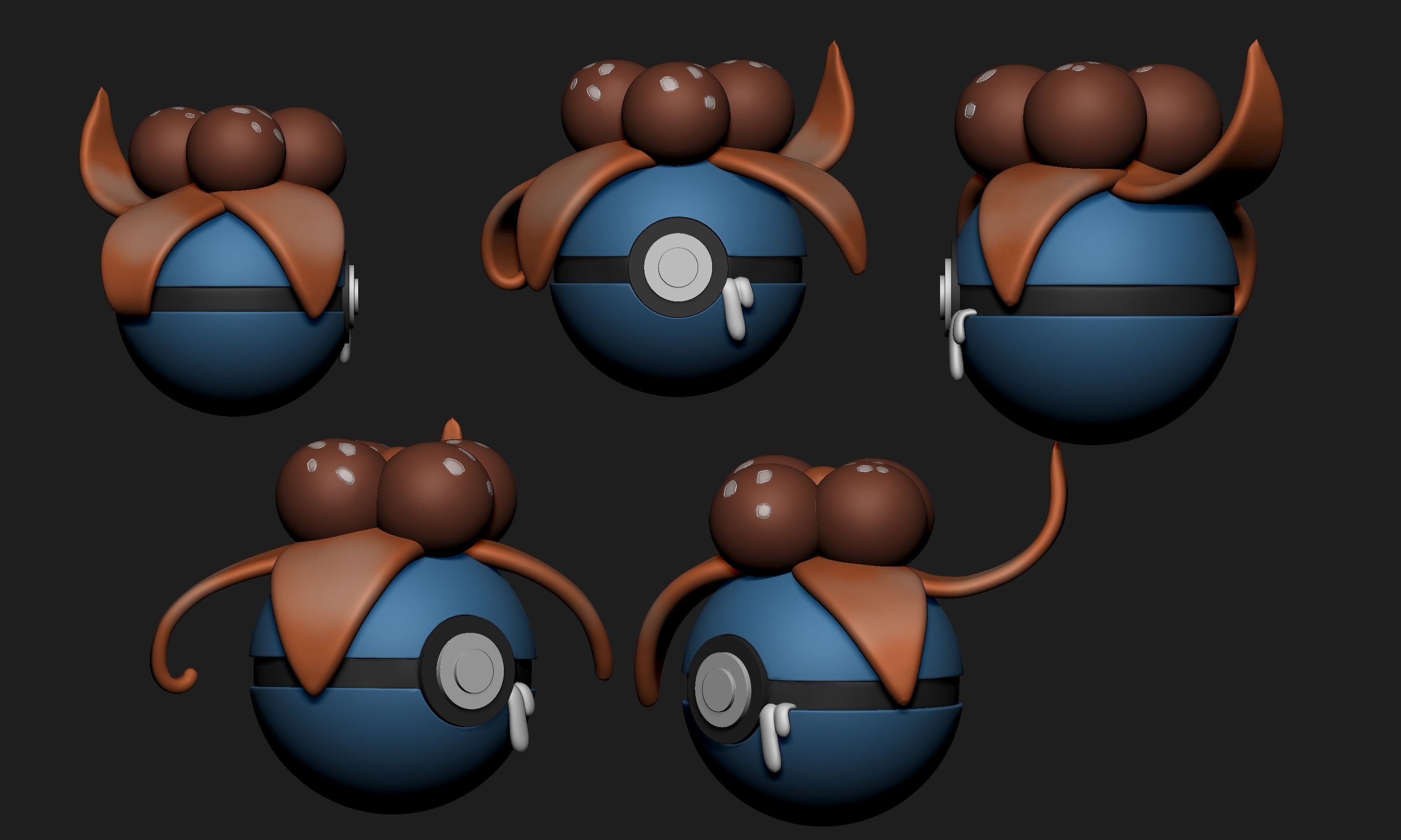 Pokemon Gloom Pokeball 3D model 3D printable | CGTrader