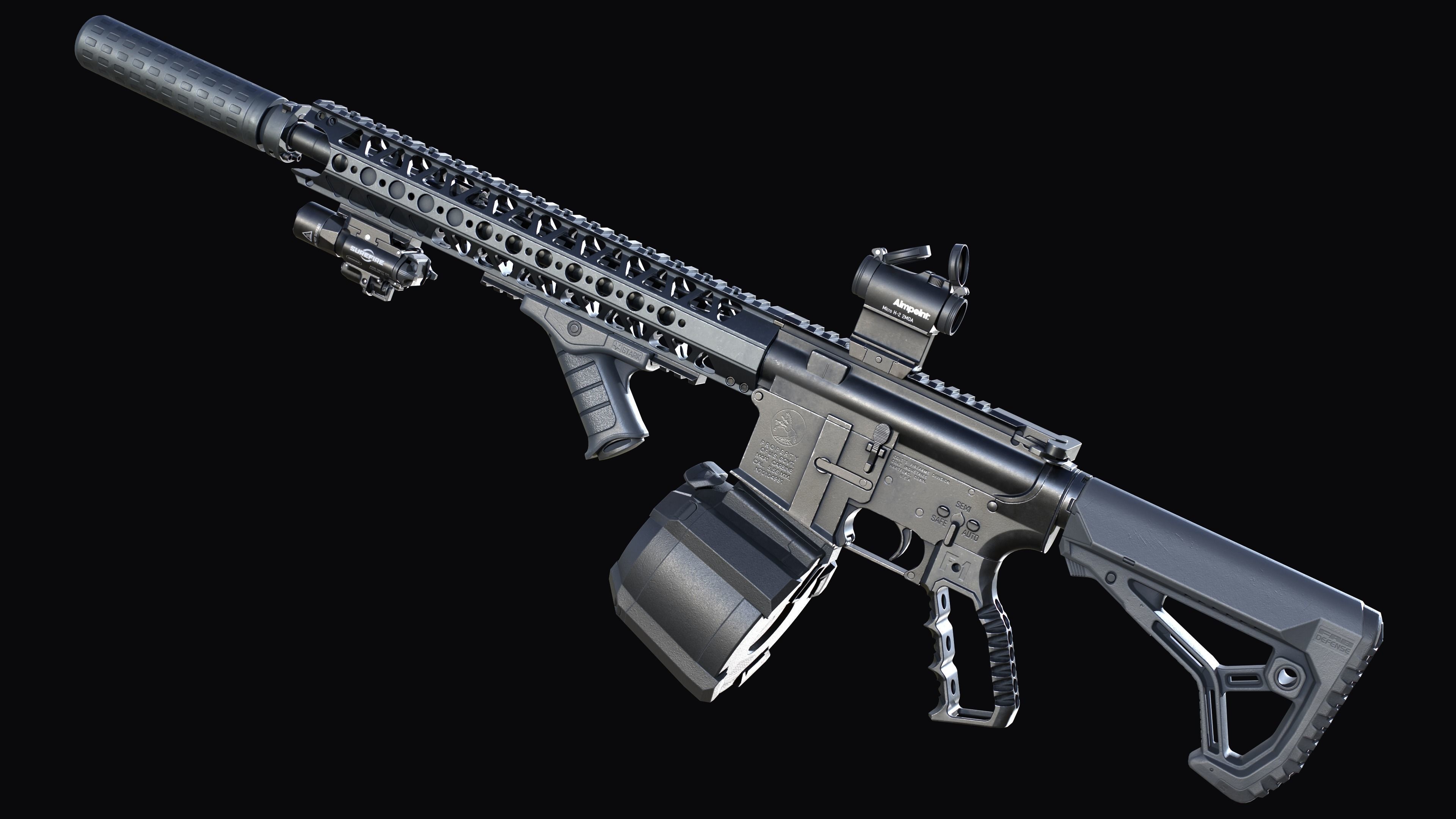 3D model Tactical modular assault rifle Colt M4A1 Custom VR / AR / low-poly | CGTrader