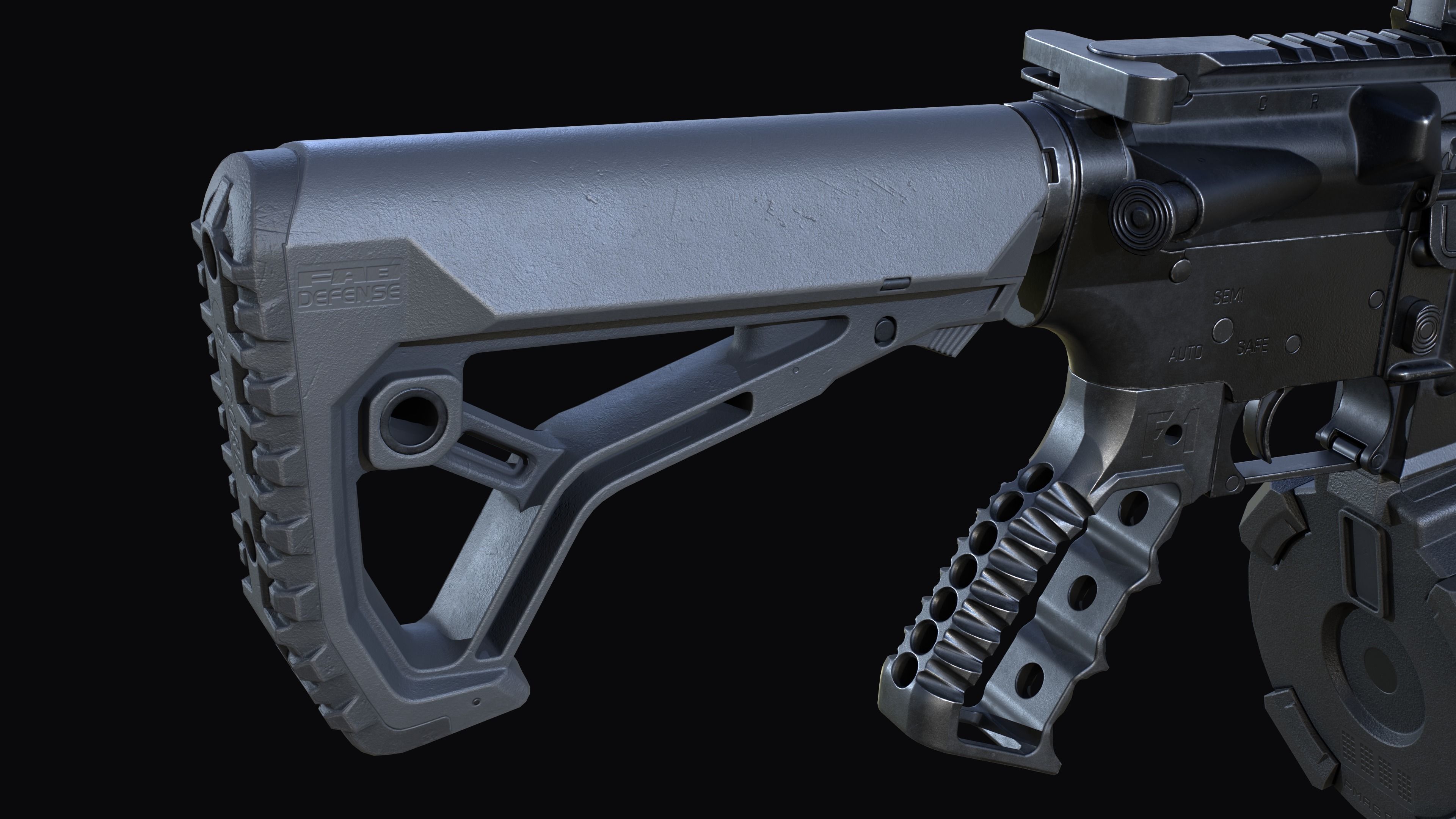 3D model Tactical modular assault rifle Colt M4A1 Custom VR / AR / low ...