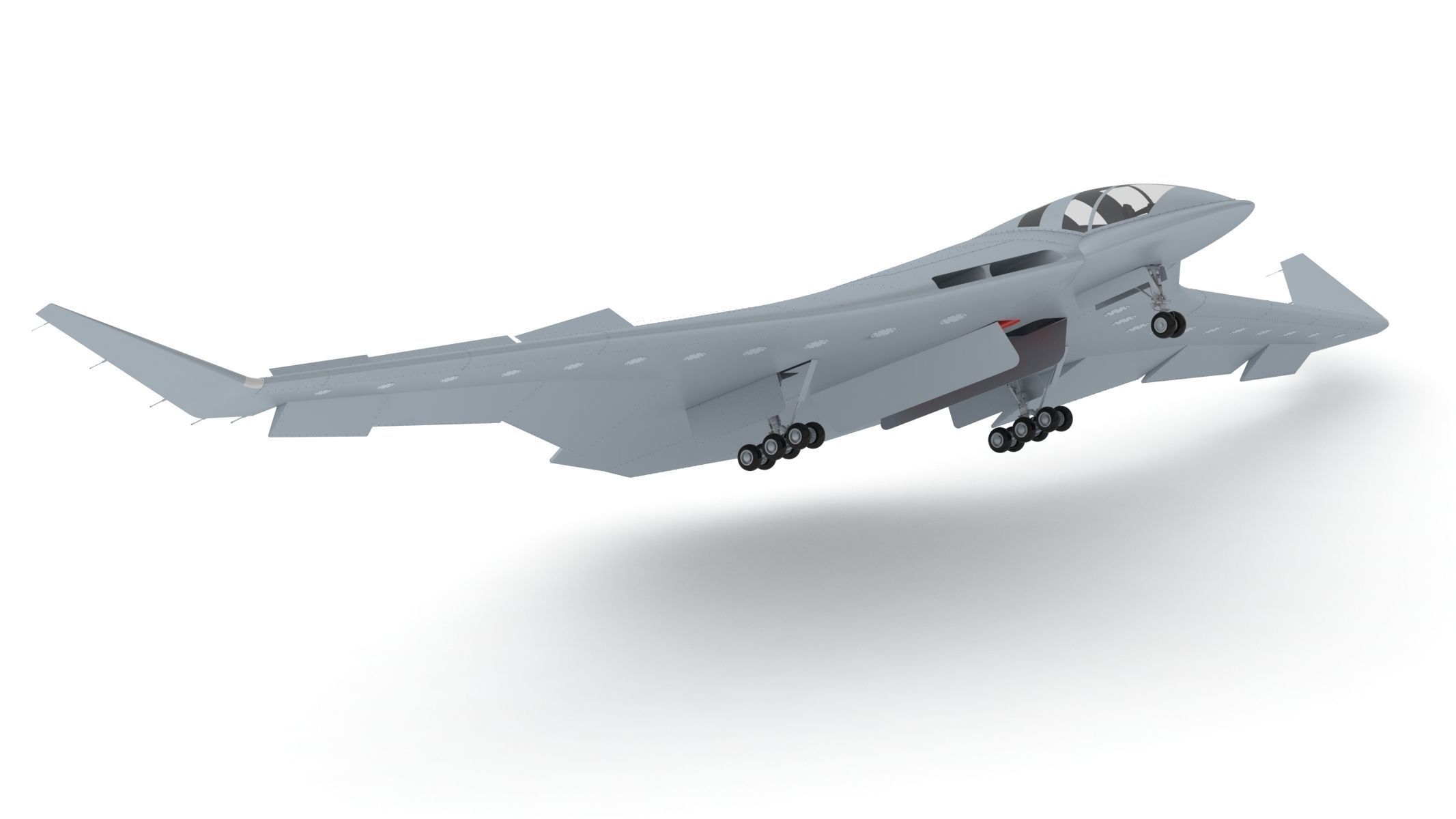 3D model Tupolev PAK DA Low Poly PBR Realistic VR / AR / low-poly ...