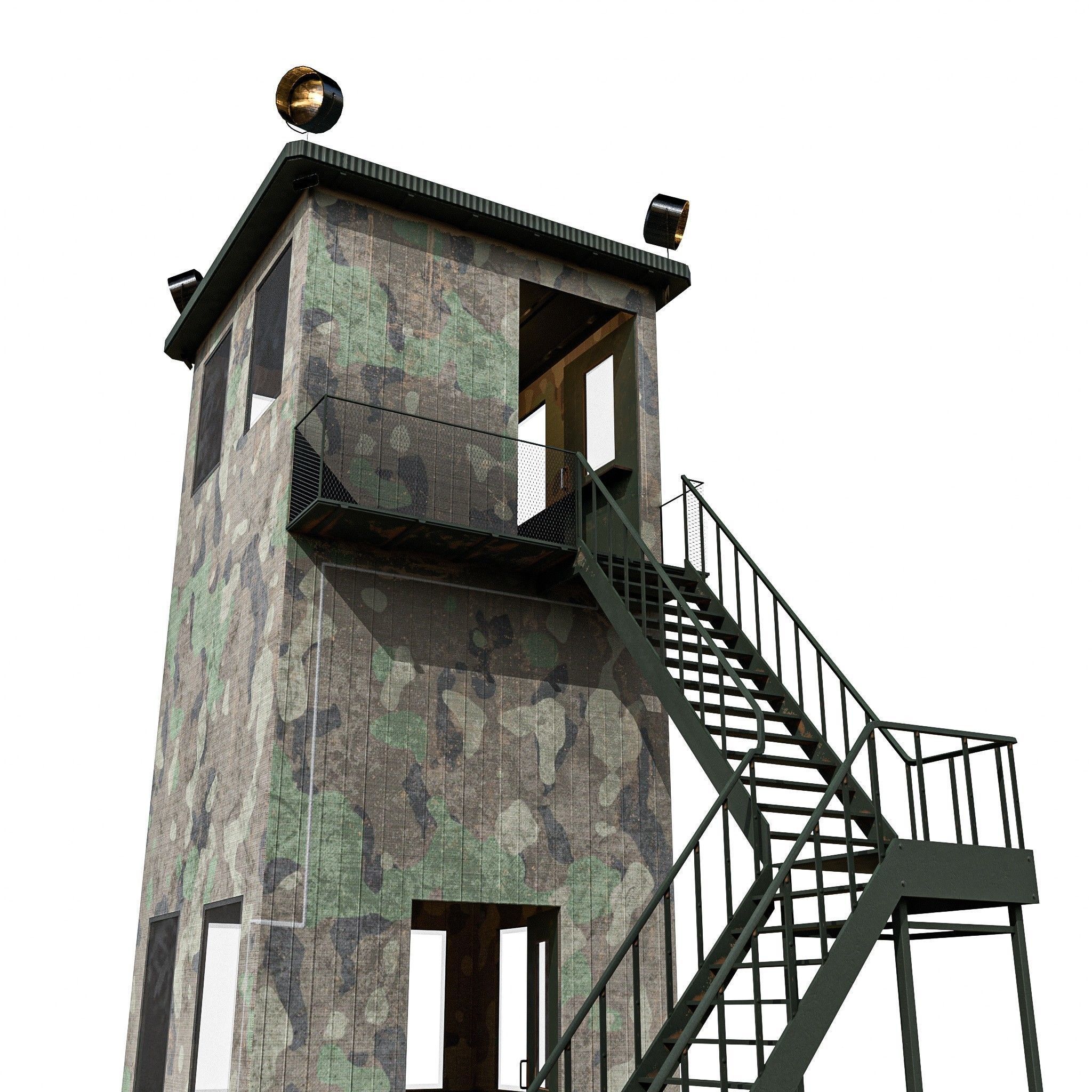 3D model Security Watch Tower 2 Types VR / AR / low-poly | CGTrader
