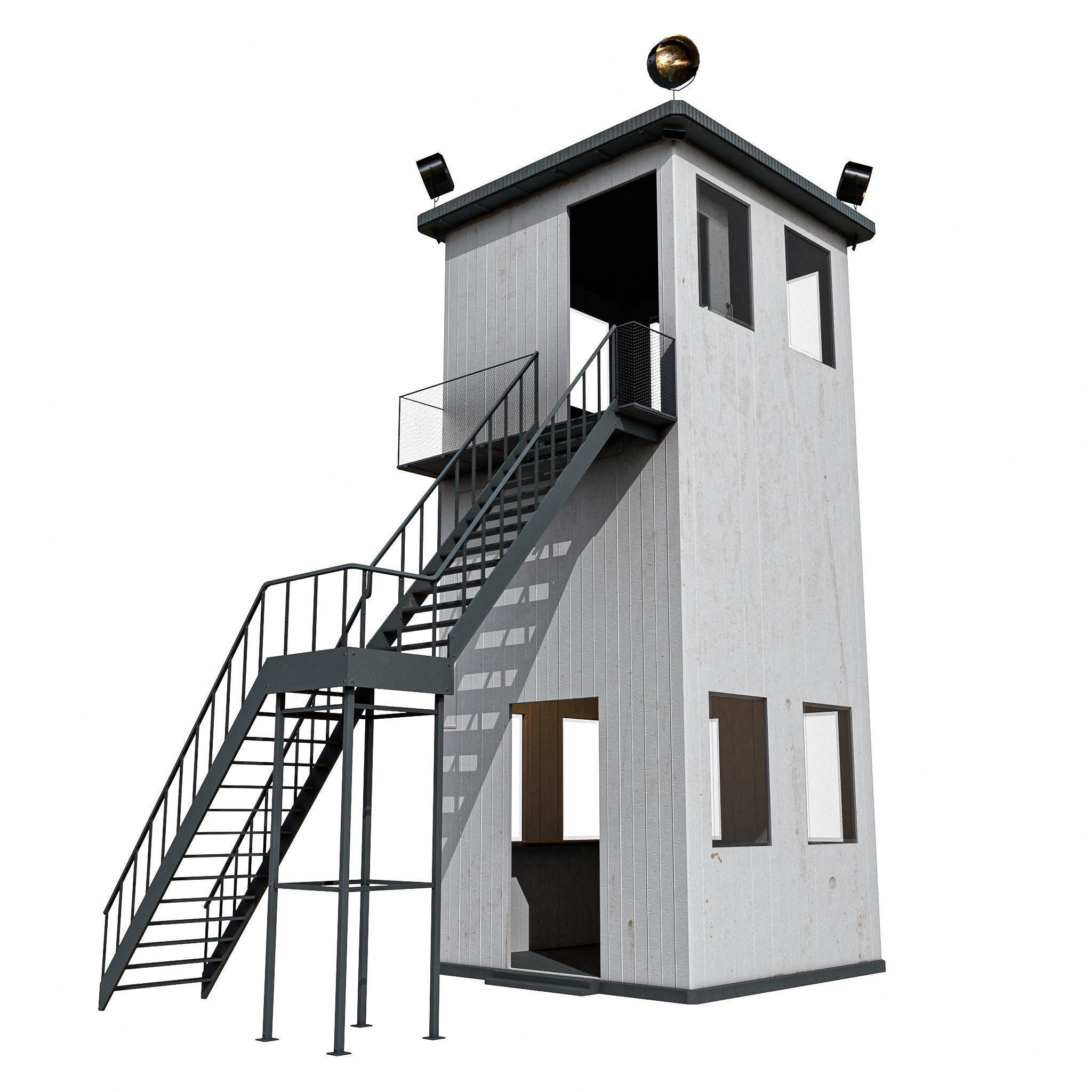 3D model Security Watch Tower 2 Types VR / AR / low-poly | CGTrader