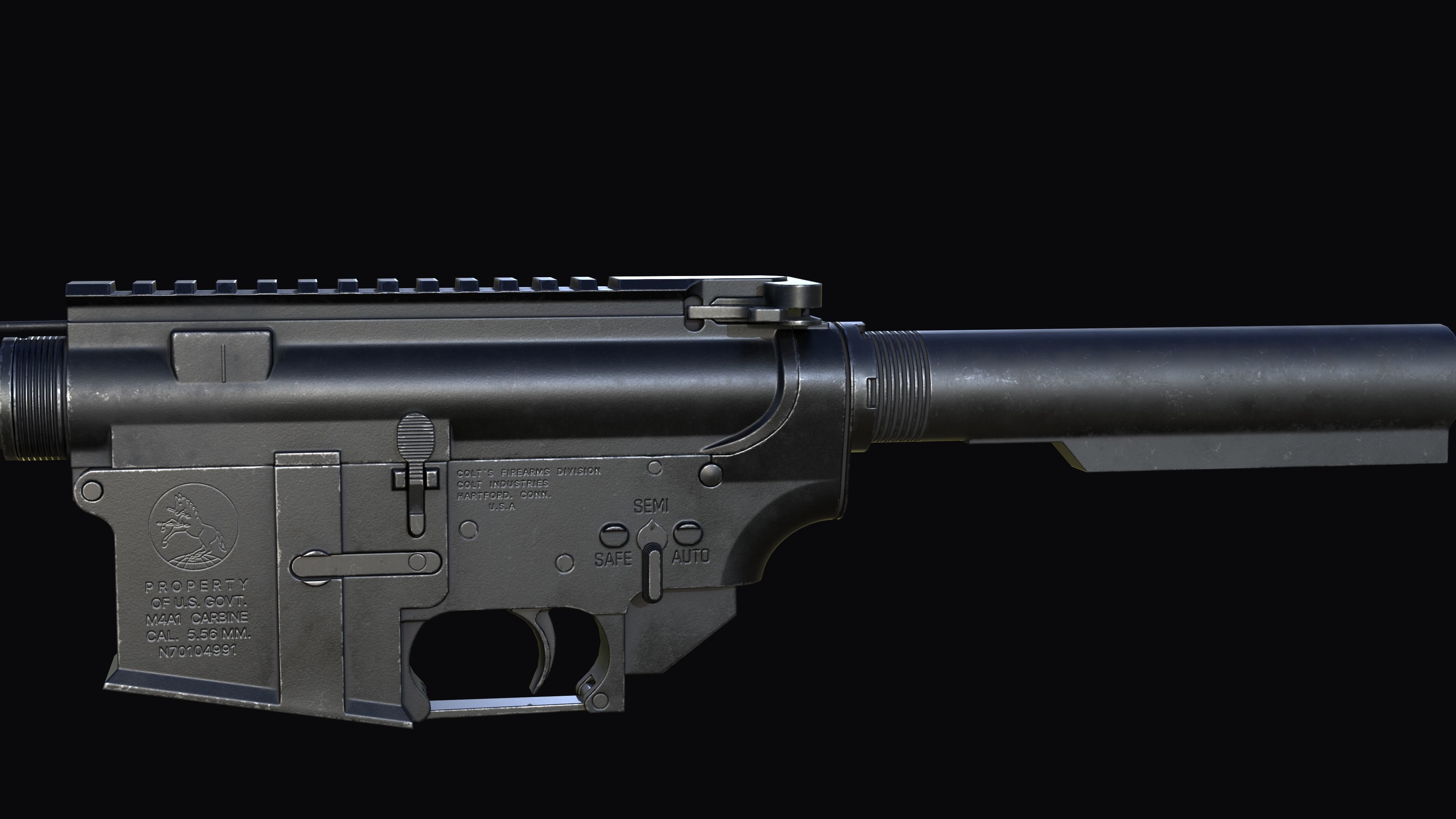 3D model M4A1 receiver with barrel VR / AR / low-poly | CGTrader