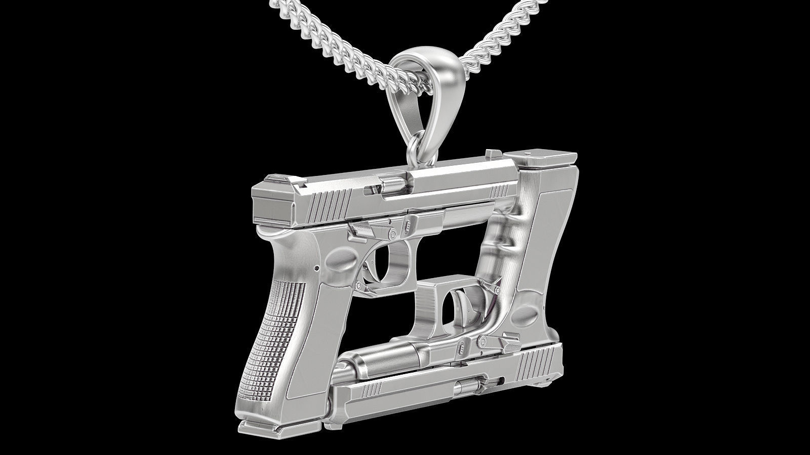 Gun Glock pendant silver gold printable jewelry 3D model 3D model 3D ...