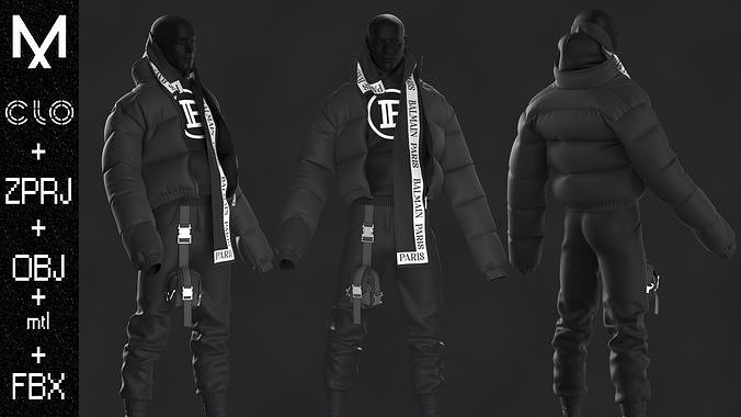 Technical Outfit Male OBJ mtl FBX ZPRJ 3D model | CGTrader