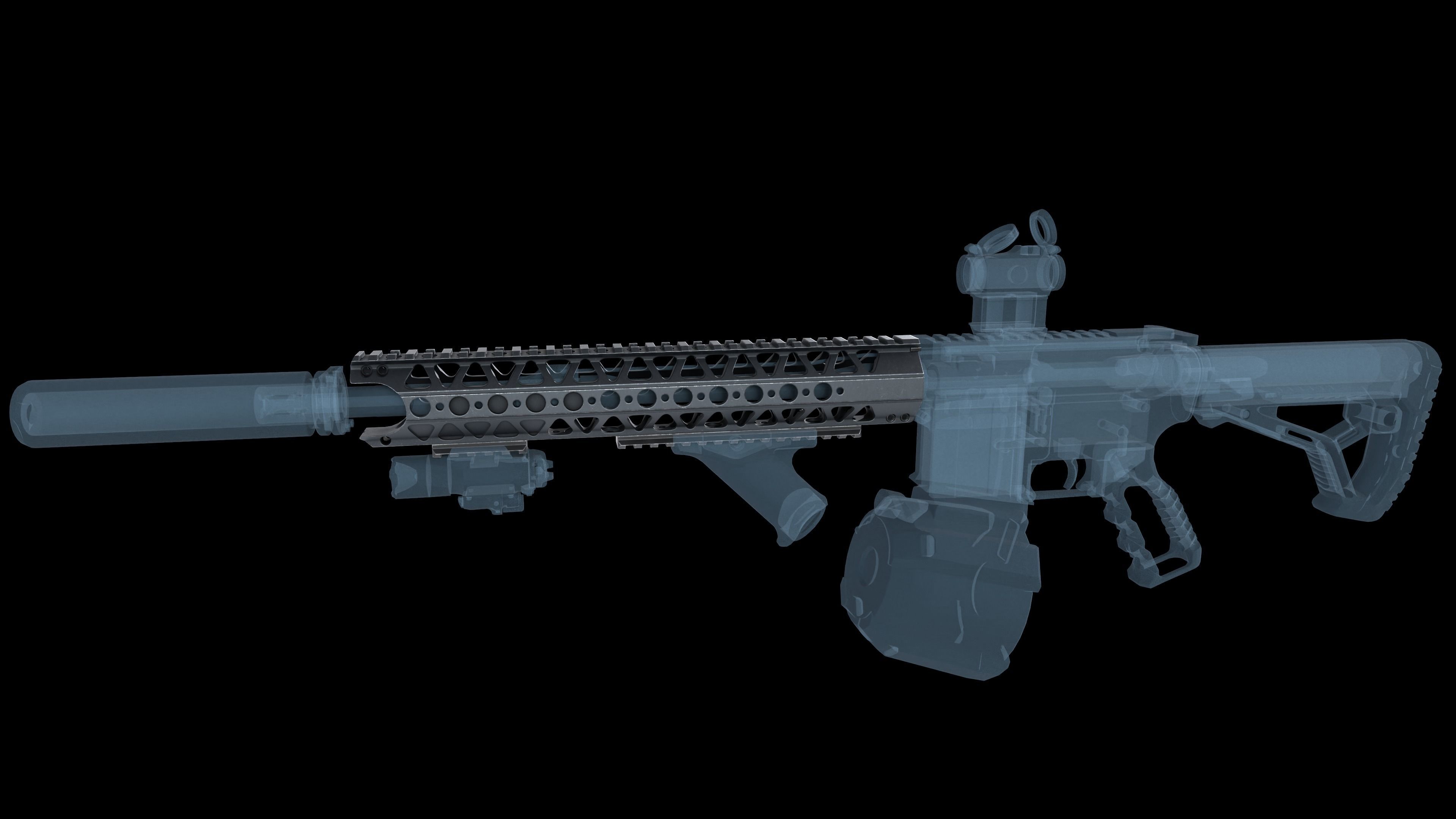 3D model Handguard AR-15 LVOA-S VR / AR / low-poly | CGTrader