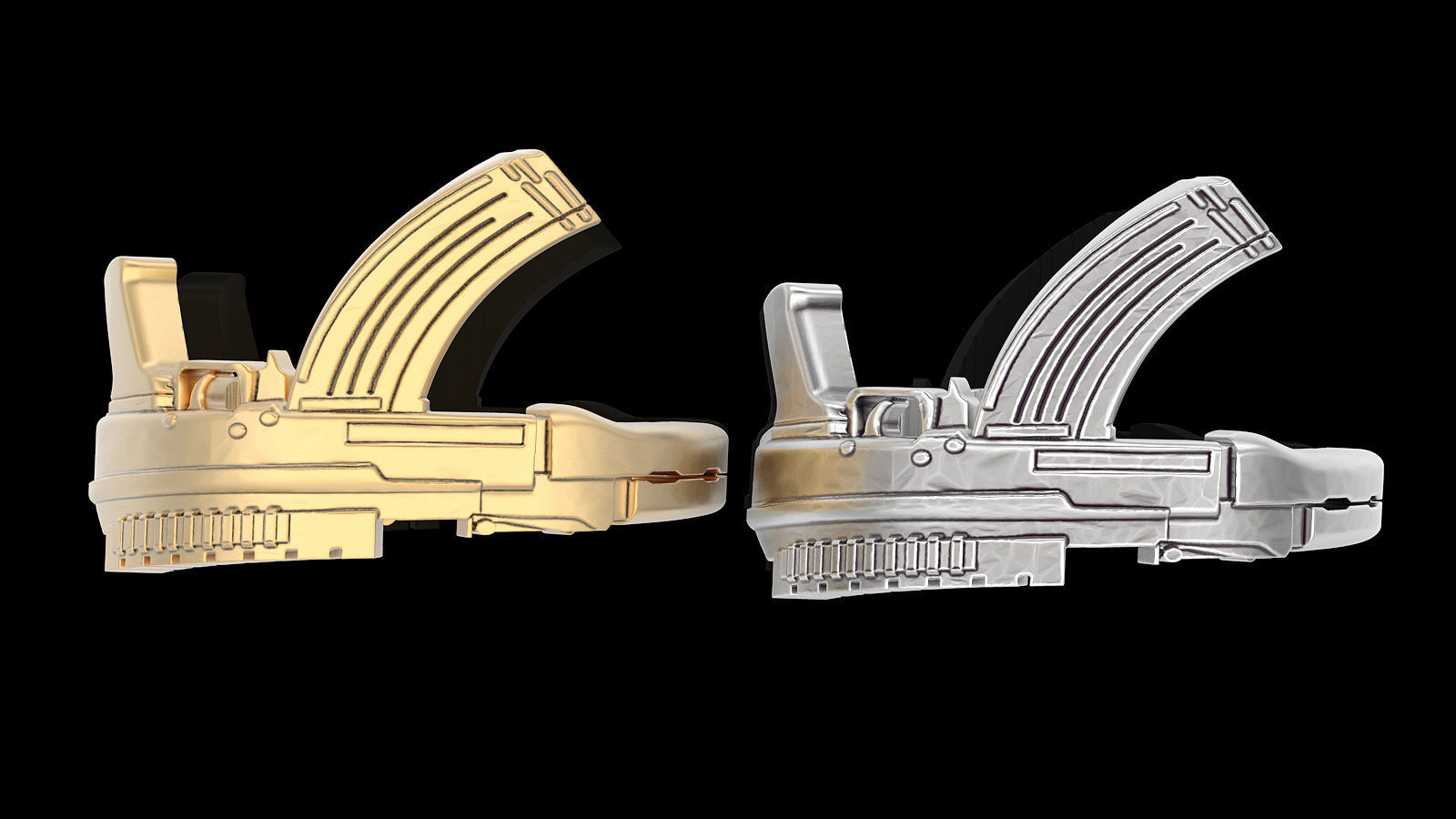 Gun AK47 ring silver gold printable jewelry 3D model 3D model 3D ...