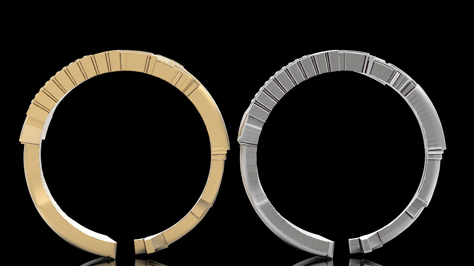 Gun AK47 ring silver gold printable jewelry 3D model 3D model 3D ...