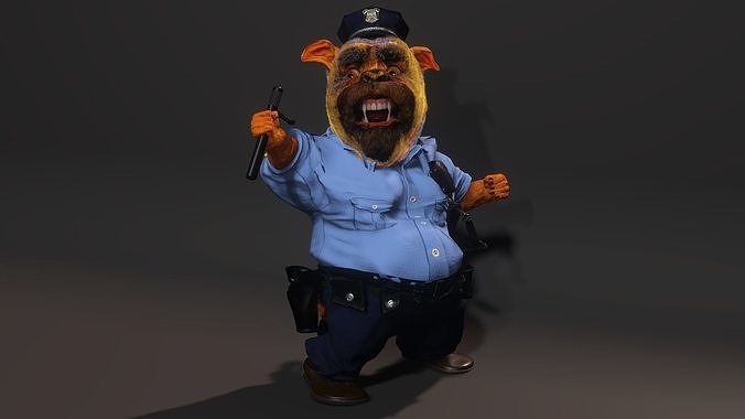 dog cop High quality character full Rigged and Animated 3D model 3D ...