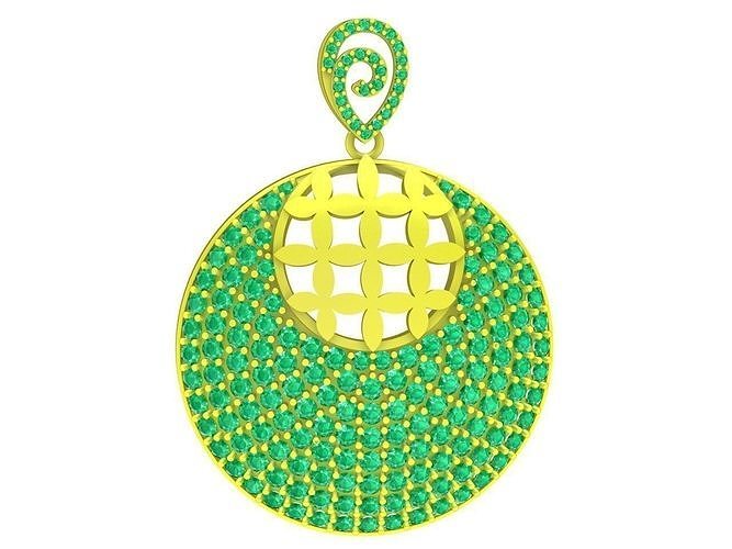 4599 korean diamond women round pendant 3D model 3D printable | CGTrader