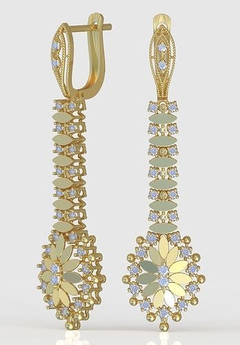 Earring 3D model 3D printable model 0215 3D model 3D printable | CGTrader