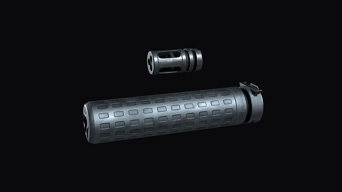 3D model AR-15 Griffin Armament M4SD II silencer VR / AR / low-poly ...