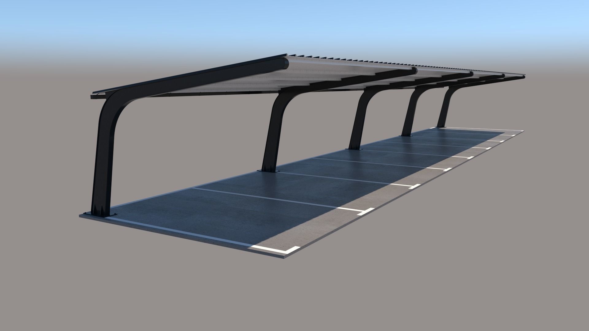 Modern Big Carport 3D model 3D model | CGTrader