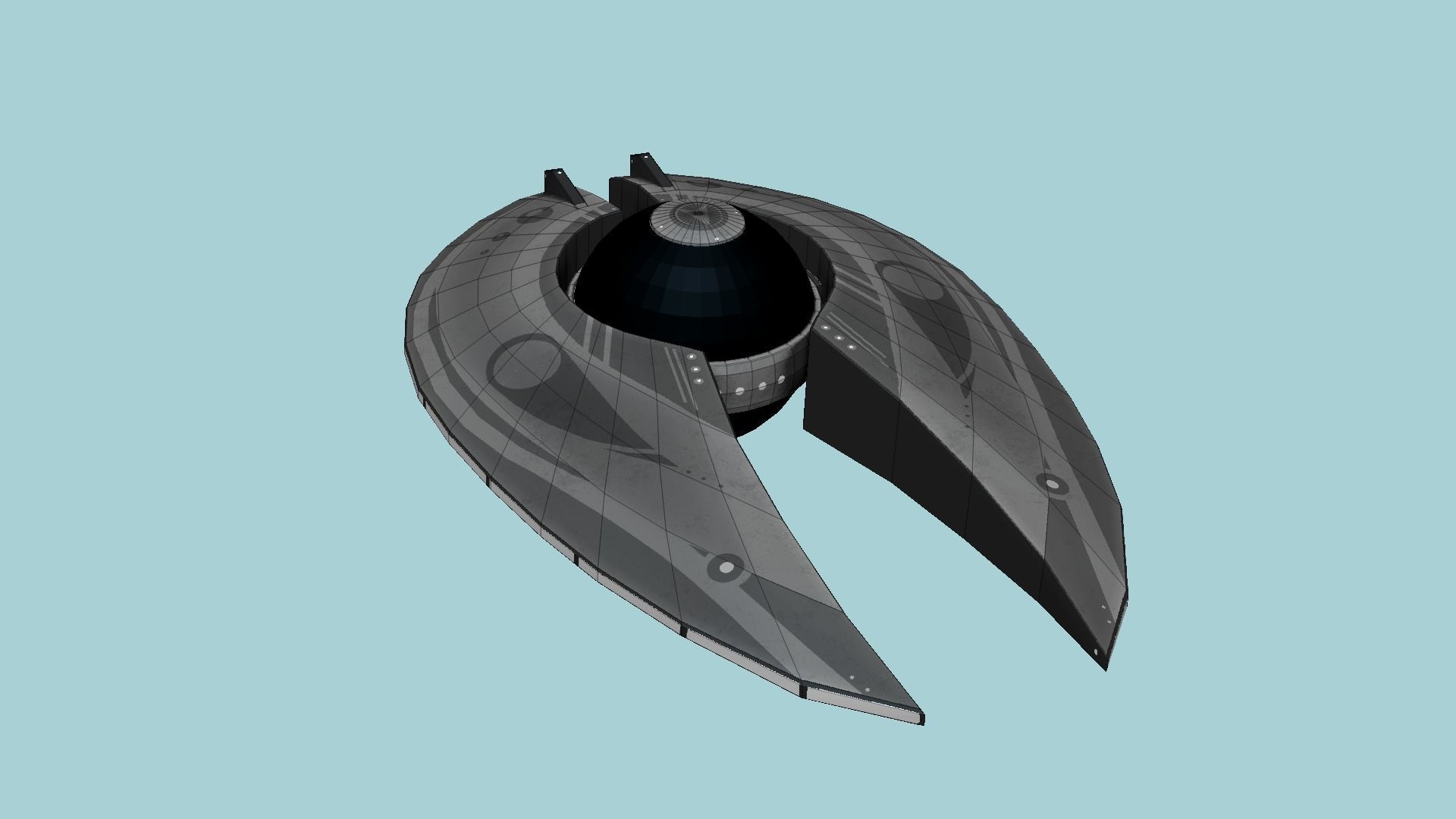 3D model Alien Spaceship UFO I03 Dark Steel - Sci Fi Spacecraft Design ...