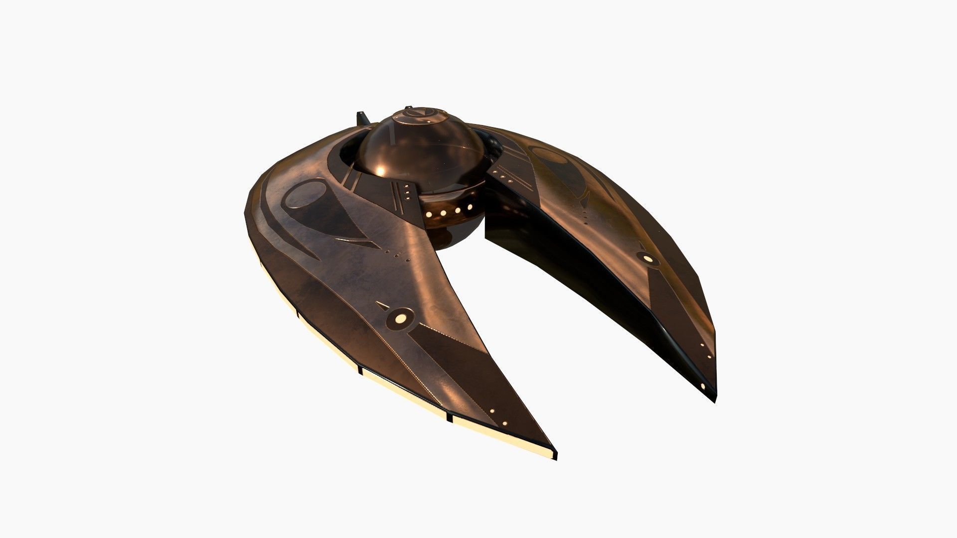 3D model Alien Spaceship UFO I06 Copper - Sci Fi Spacecraft Design VR ...