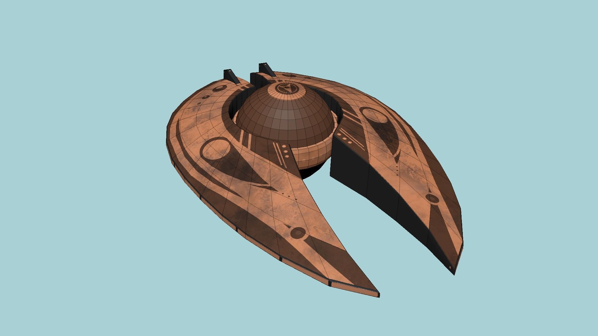 3D model Alien Spaceship UFO I06 Copper - Sci Fi Spacecraft Design VR ...