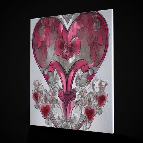 3D model Watercolor Heart Painting VR / AR / low-poly | CGTrader
