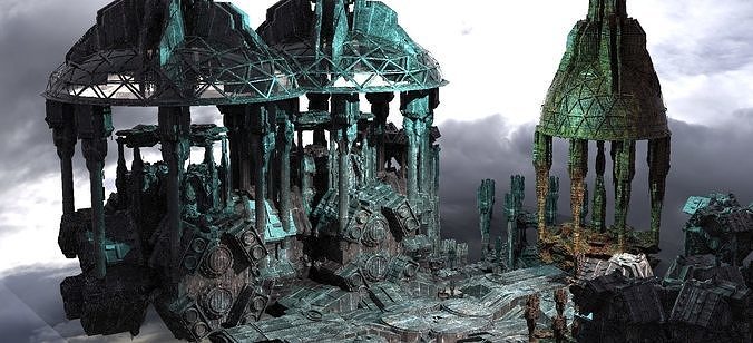 Occult Elven Sci fi Towers 3D model | CGTrader