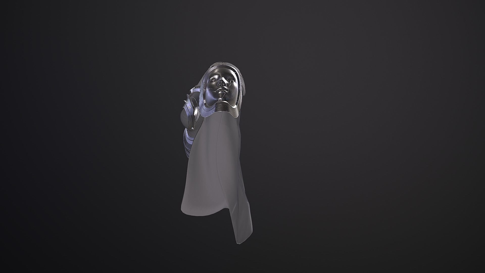 3D model female medieval metal knight chest armor VR / AR / low-poly ...