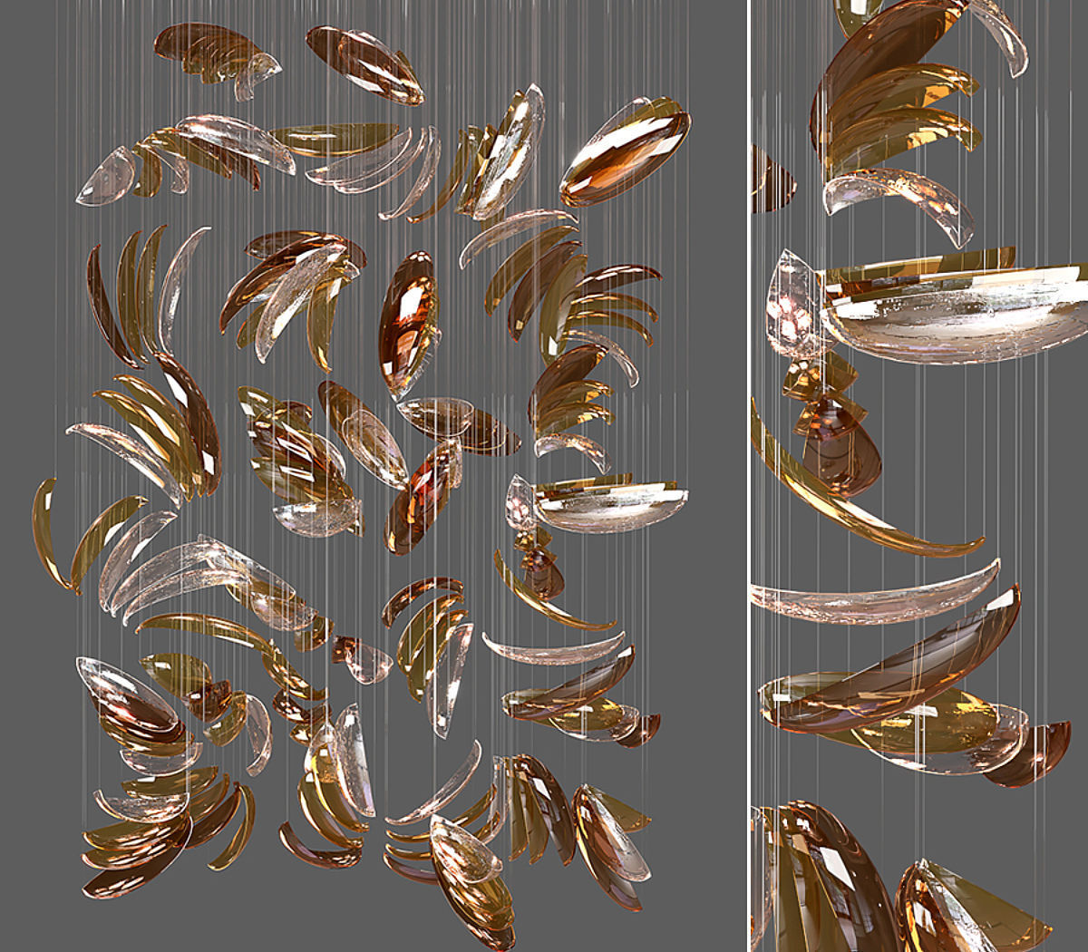 Glass Shells Chandelier free 3D model | CGTrader