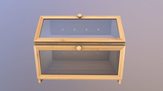 Bamboo Double Layered Bread Box 3D model | CGTrader