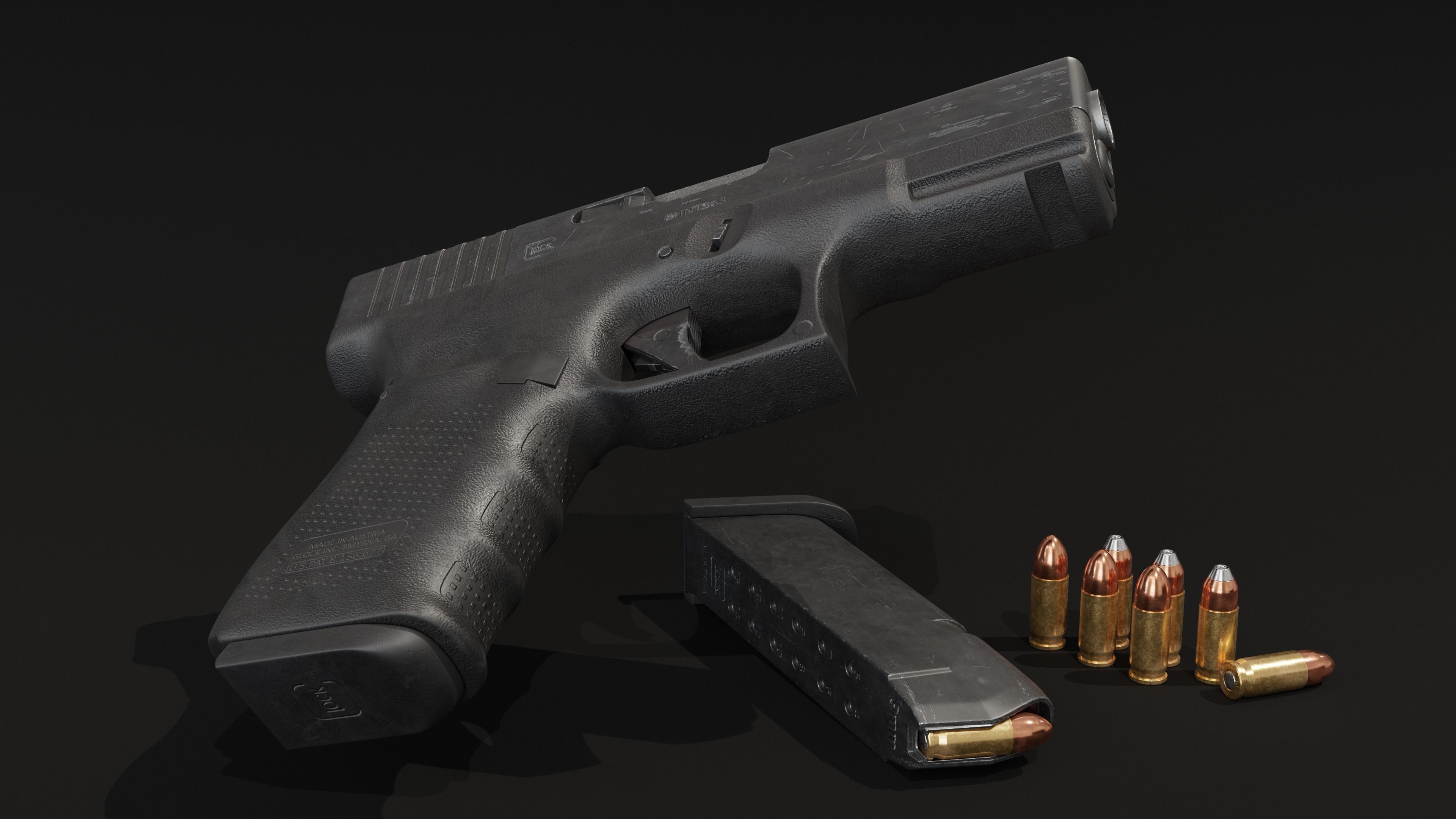 Glock 19 3D model rigged | CGTrader