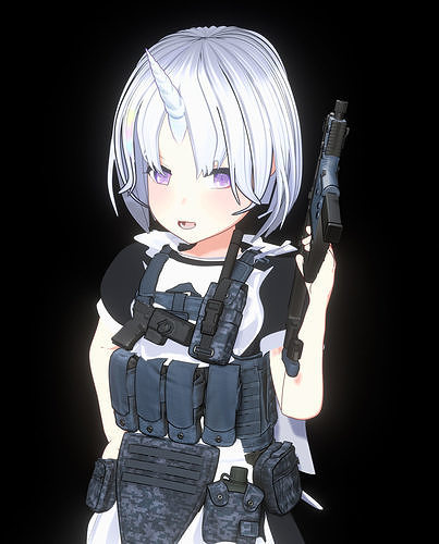 Anime Character Ayatsuno Uni 3D model rigged | CGTrader