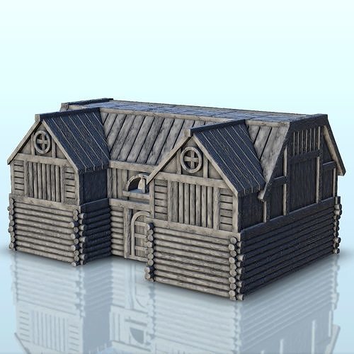 Wooden log warehouse 3 3D model 3D printable | CGTrader