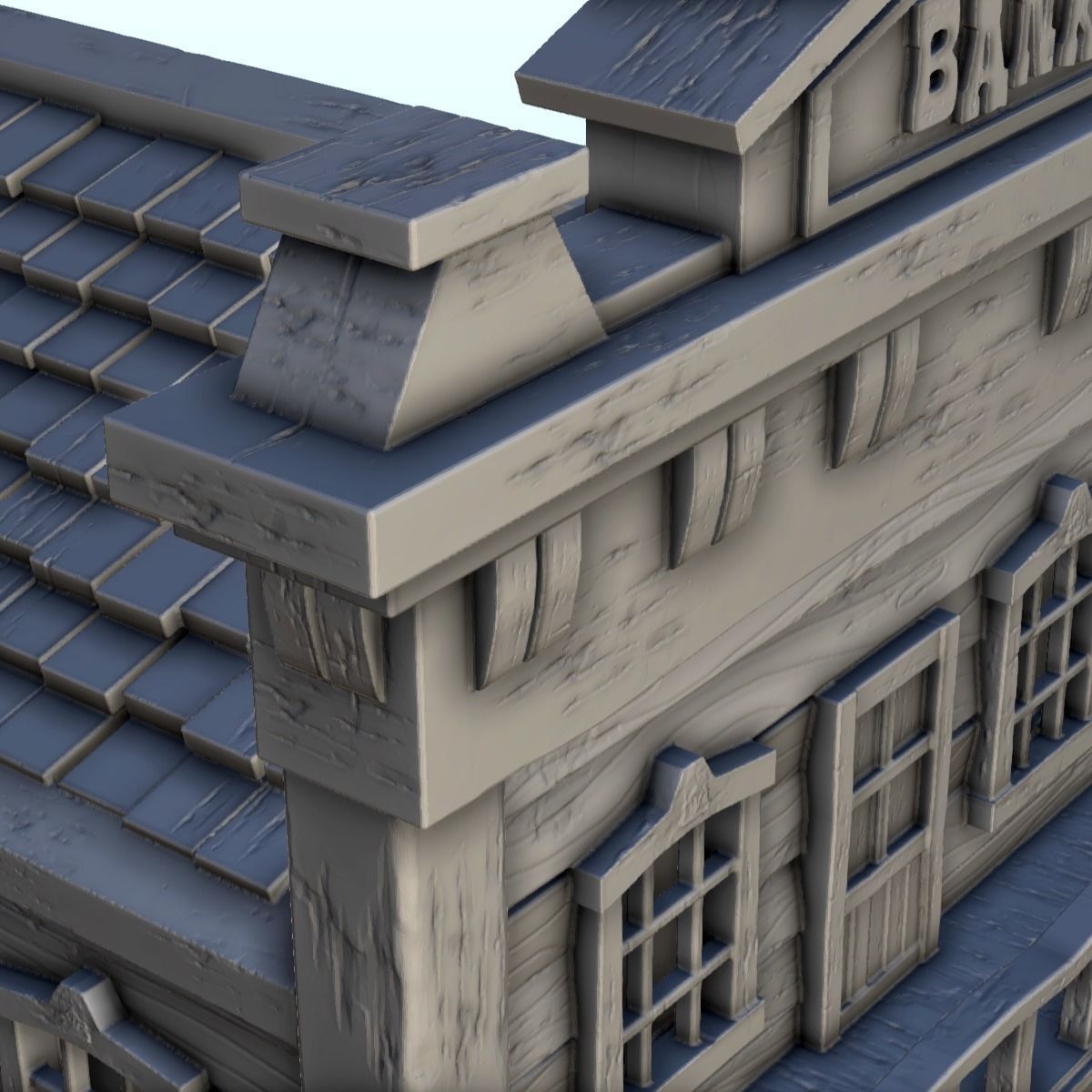 Western bank building with floor and canopy 7 - USA ACW War 3D model 3D ...