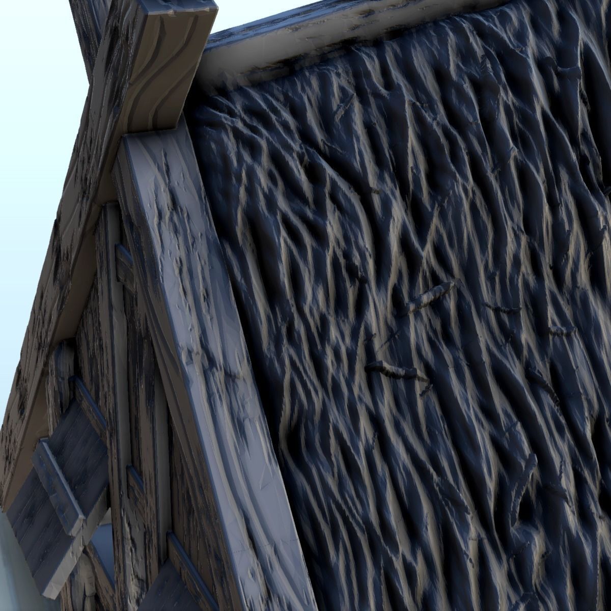 Viking building with bevelled roof and wooden column 6 3D model 3D ...
