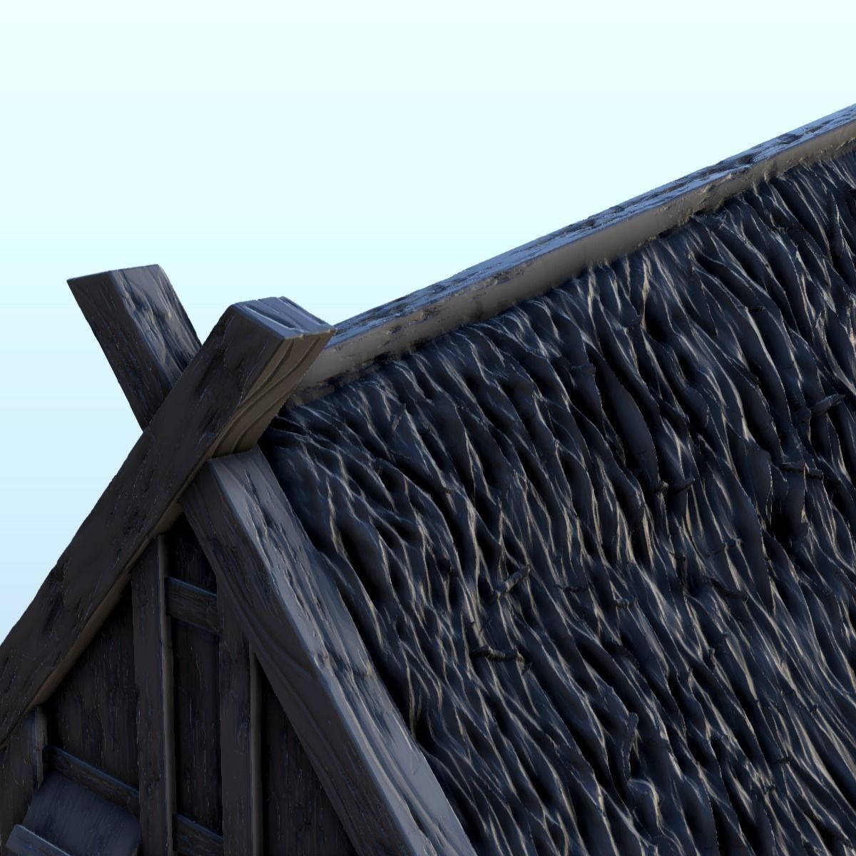 Viking building with bevelled roof and wooden column 6 3D model 3D ...