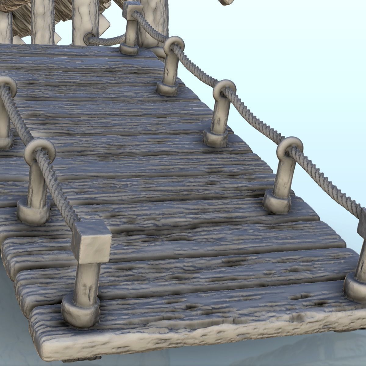 Stone walkway with wooden roof and access ramp 12 3D model 3D printable ...