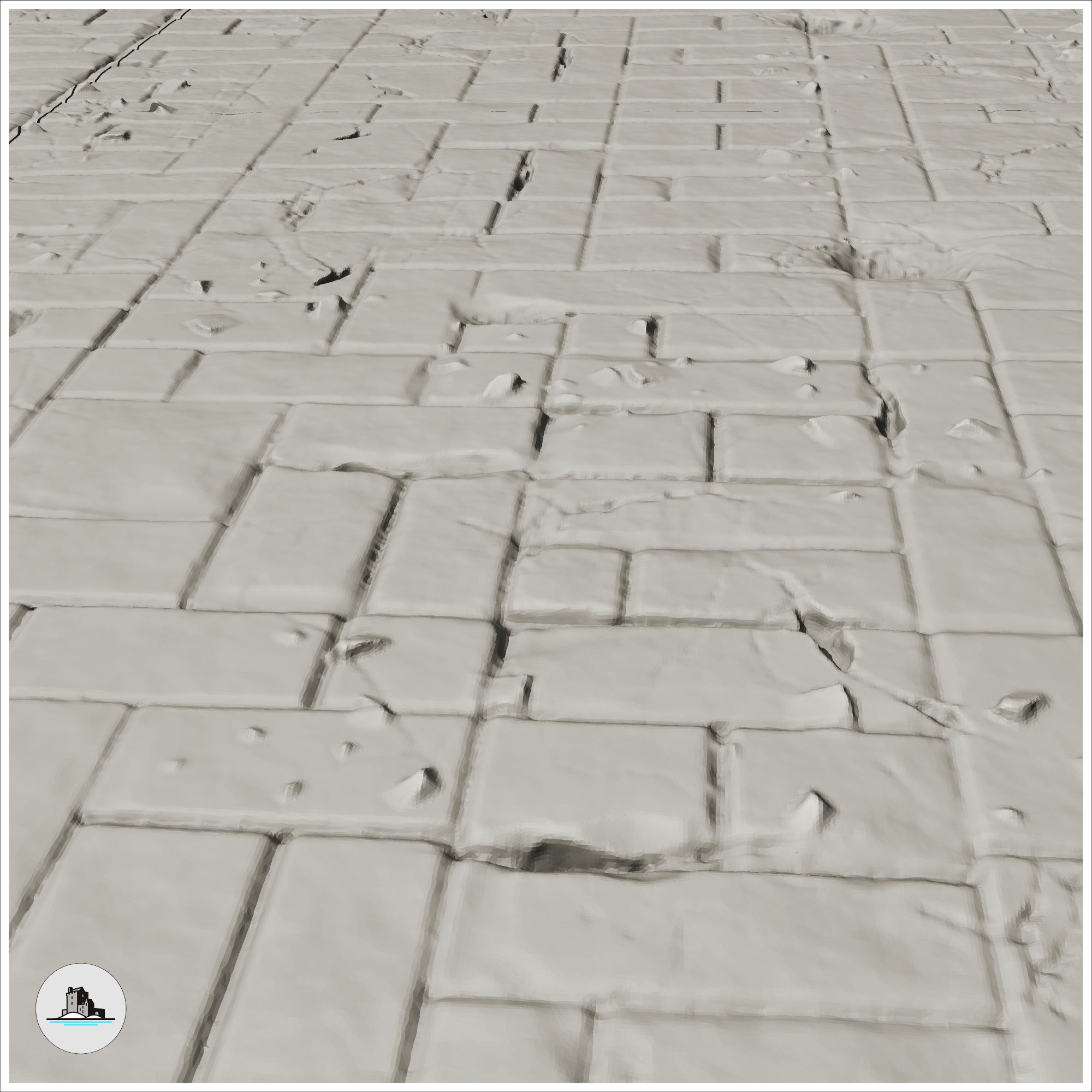 Set of four urban rectangular paving tiles 6 - Medieval Gothic 3D model ...