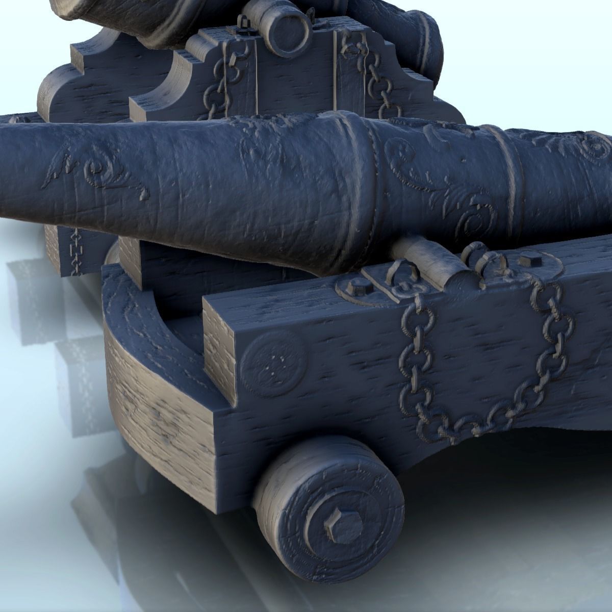 Set of 2 powder guns 1 - Medieval Gothic Feudal Old Archaic 3D model 3D ...