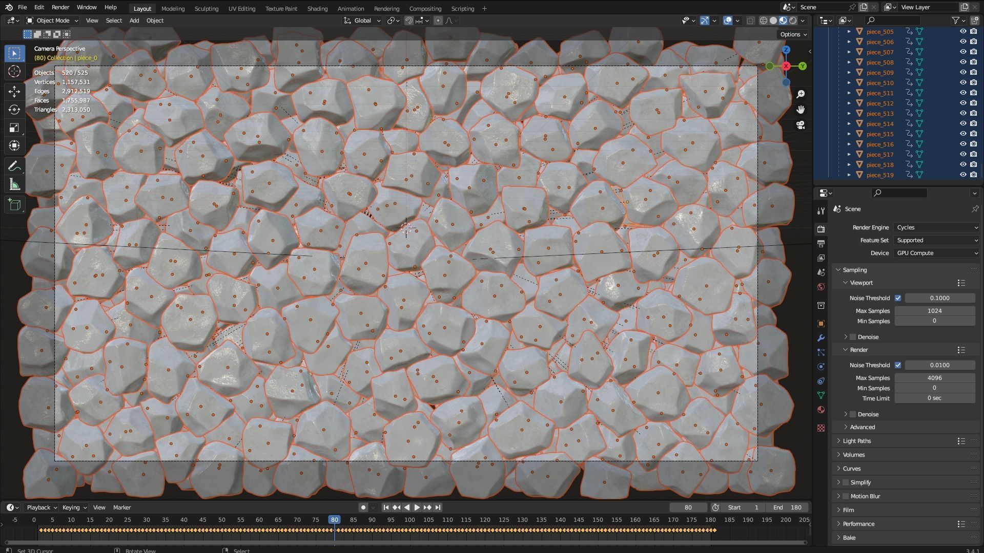 Ice cubes falling animation 2 3D model animated | CGTrader