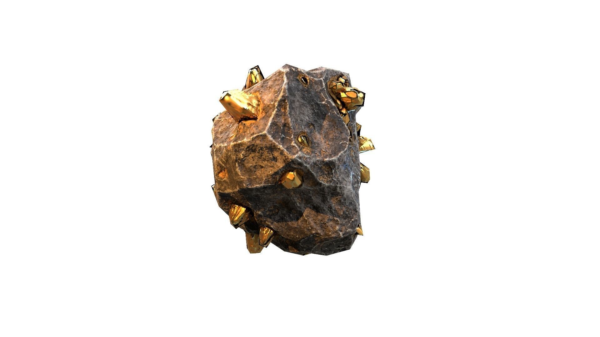 3D model Meteor Ore Gold VR / AR / low-poly | CGTrader