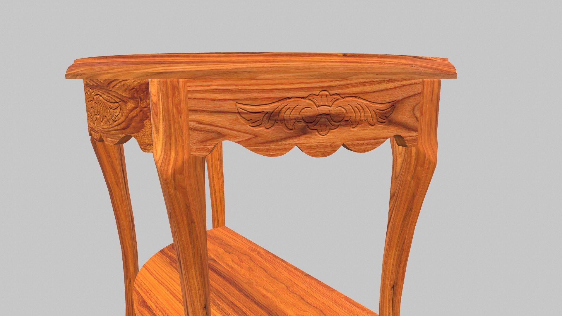 Flower Carved Corner Foyer Table 3D model | CGTrader