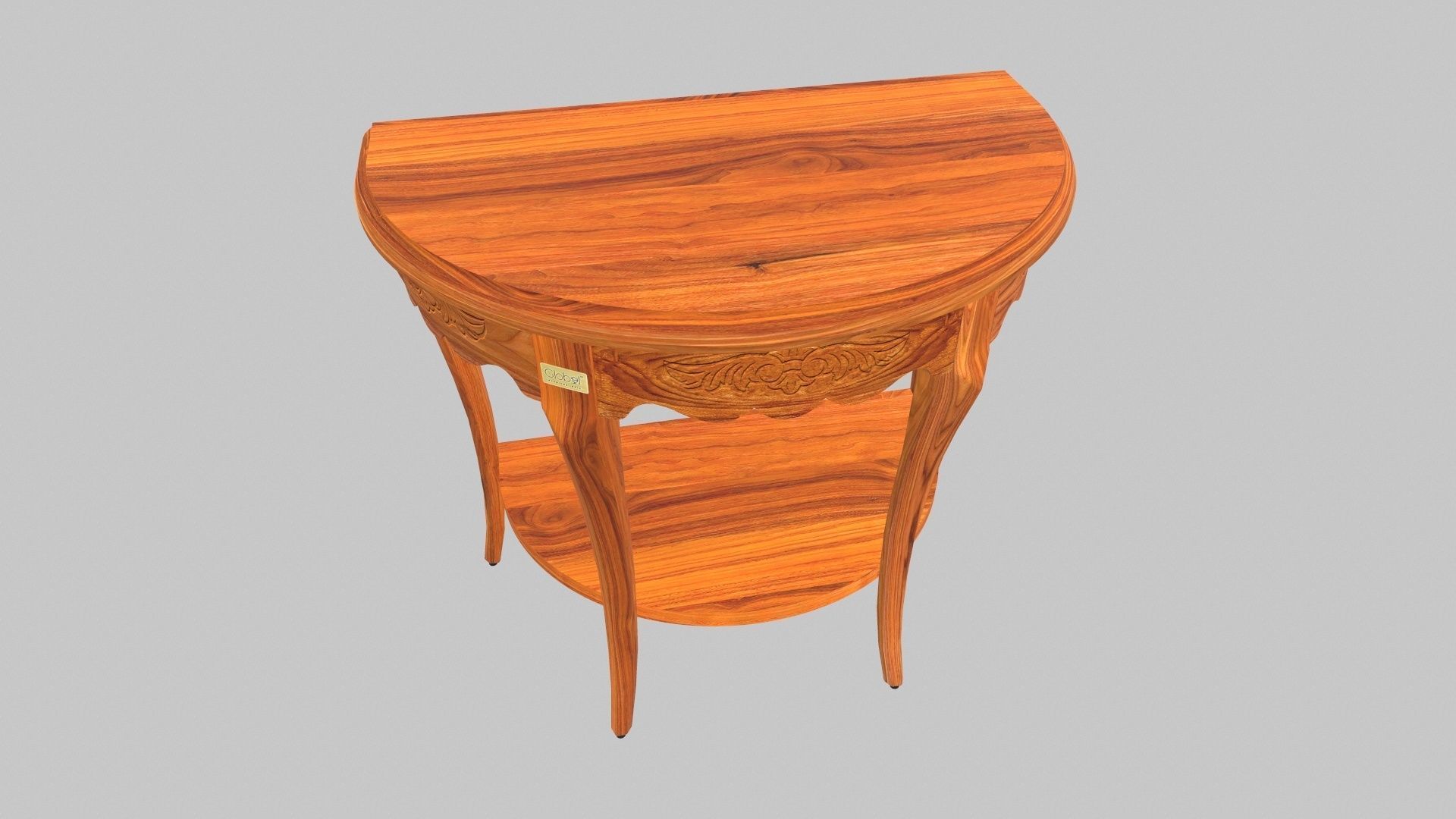 Flower Carved Corner Foyer Table 3D model | CGTrader