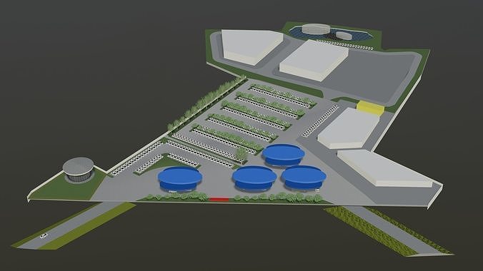 Gas station layout in concept 3D model | CGTrader
