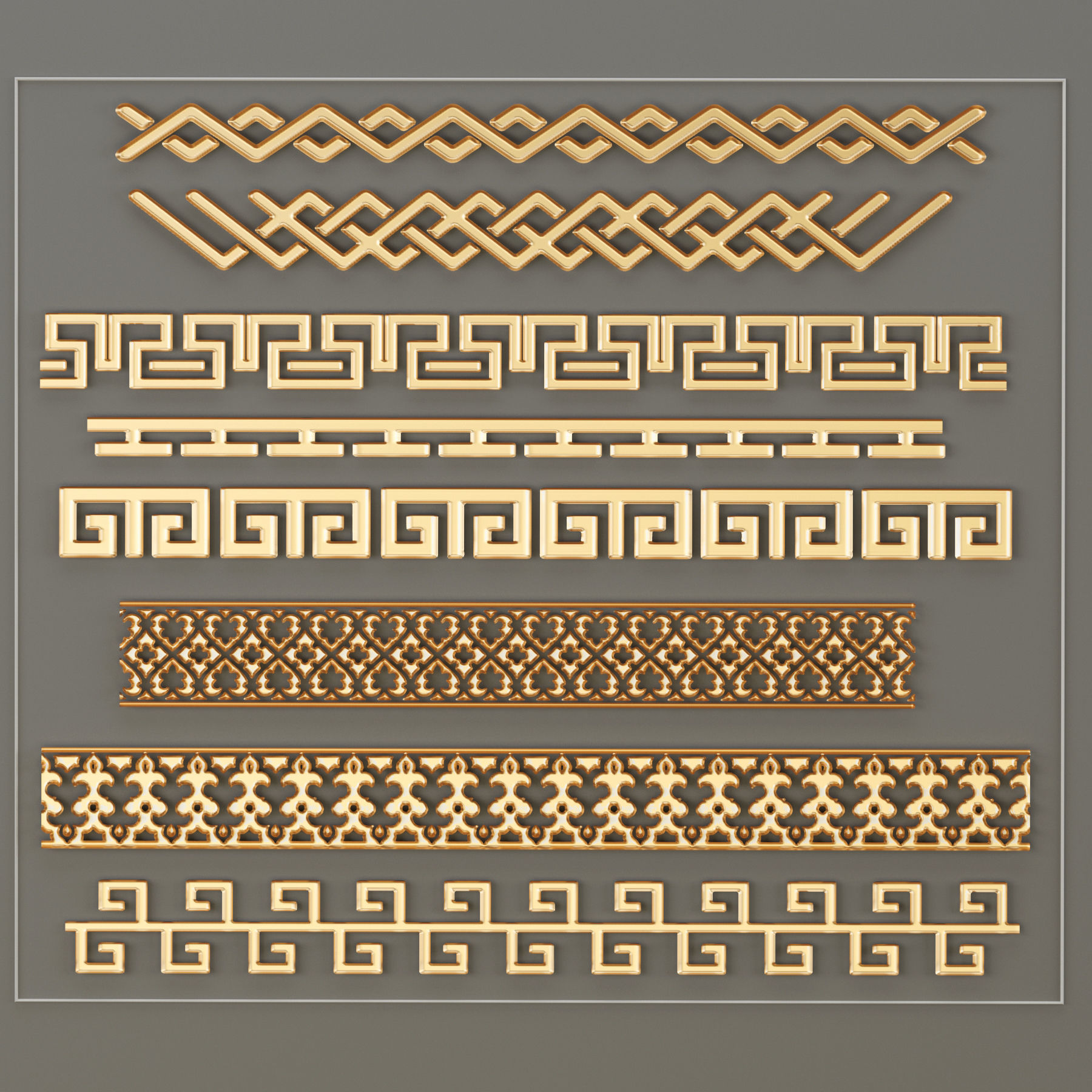 3D model 20model border pattern vol1 VR / AR / low-poly | CGTrader