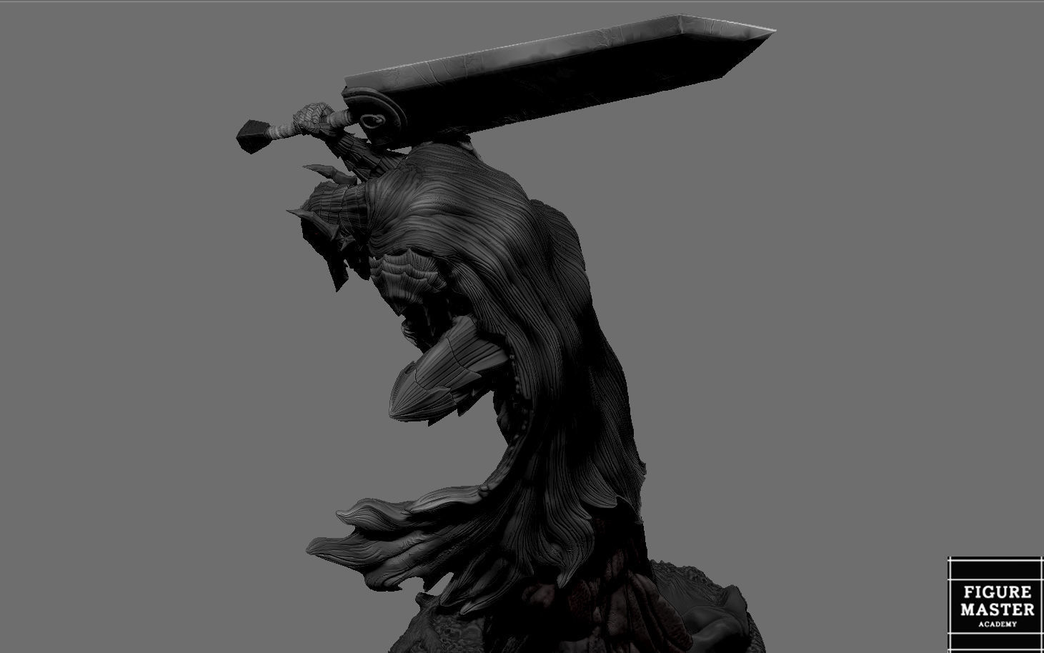 BERSERK GUTS ON EDGE FANTASY ANIME SWORD CHARACTER 3D model 3D ...