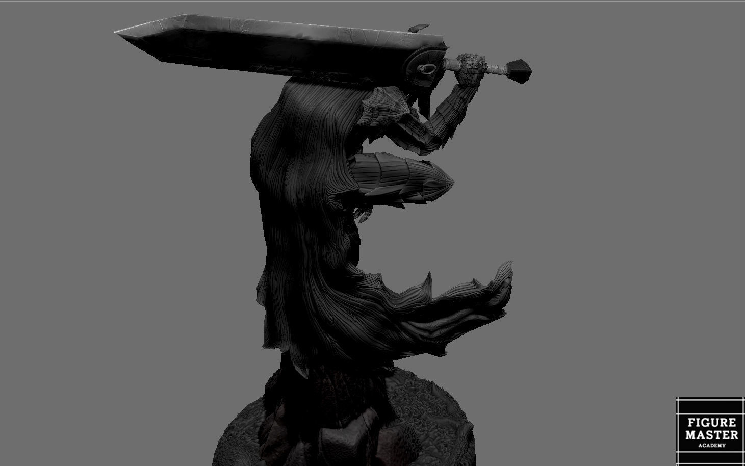 BERSERK GUTS ON EDGE FANTASY ANIME SWORD CHARACTER 3D model 3D ...