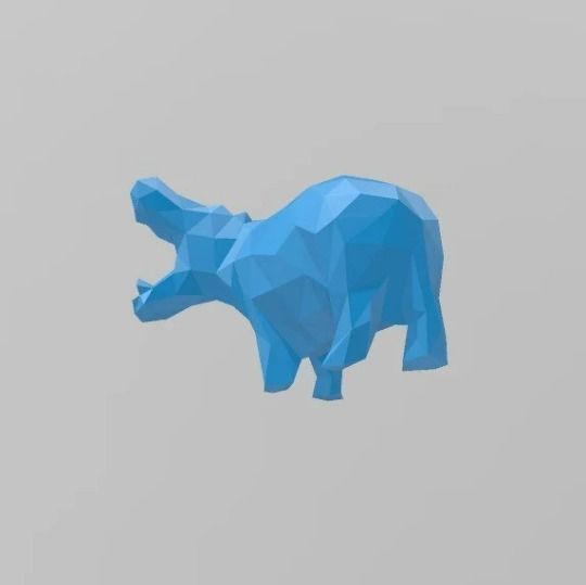 3D Printable Low Poly Hippopotamus STL File 3D model 3D printable ...