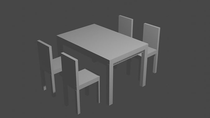 Table and chairs 3D model | CGTrader