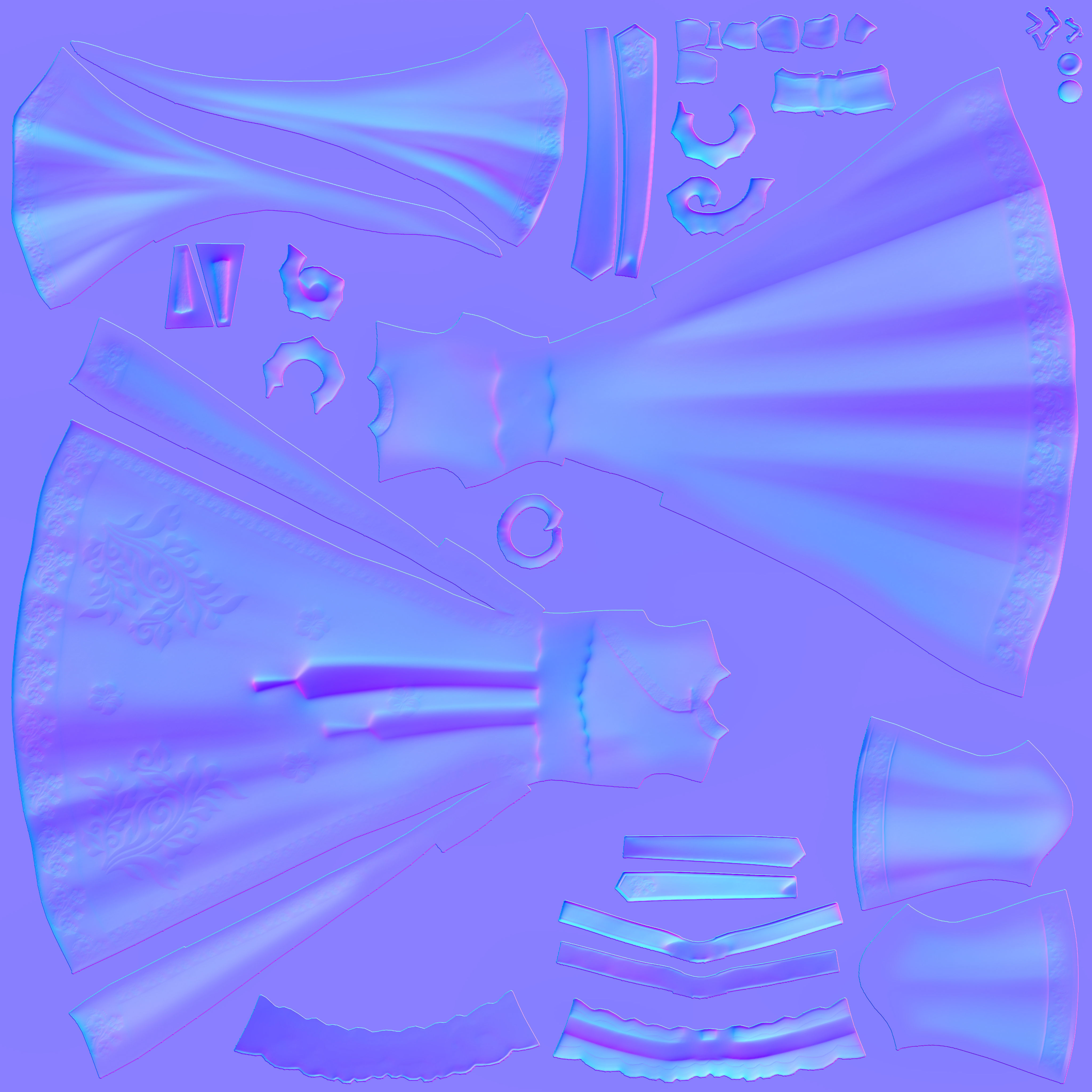 3D model Asian Traditional Fancy Dress With Front Bow VR / AR / low ...