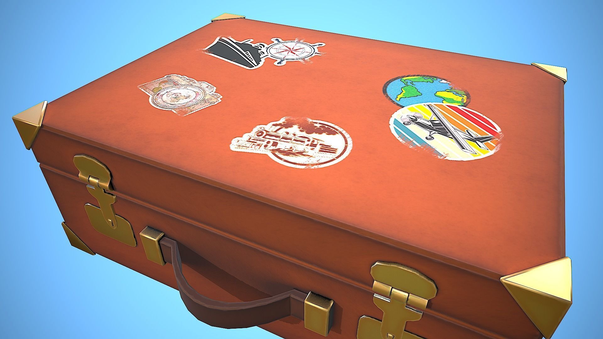 3D model SUITCASE TRAVEL ANIMATED CARTOON STYLIZED VR / AR / low-poly ...