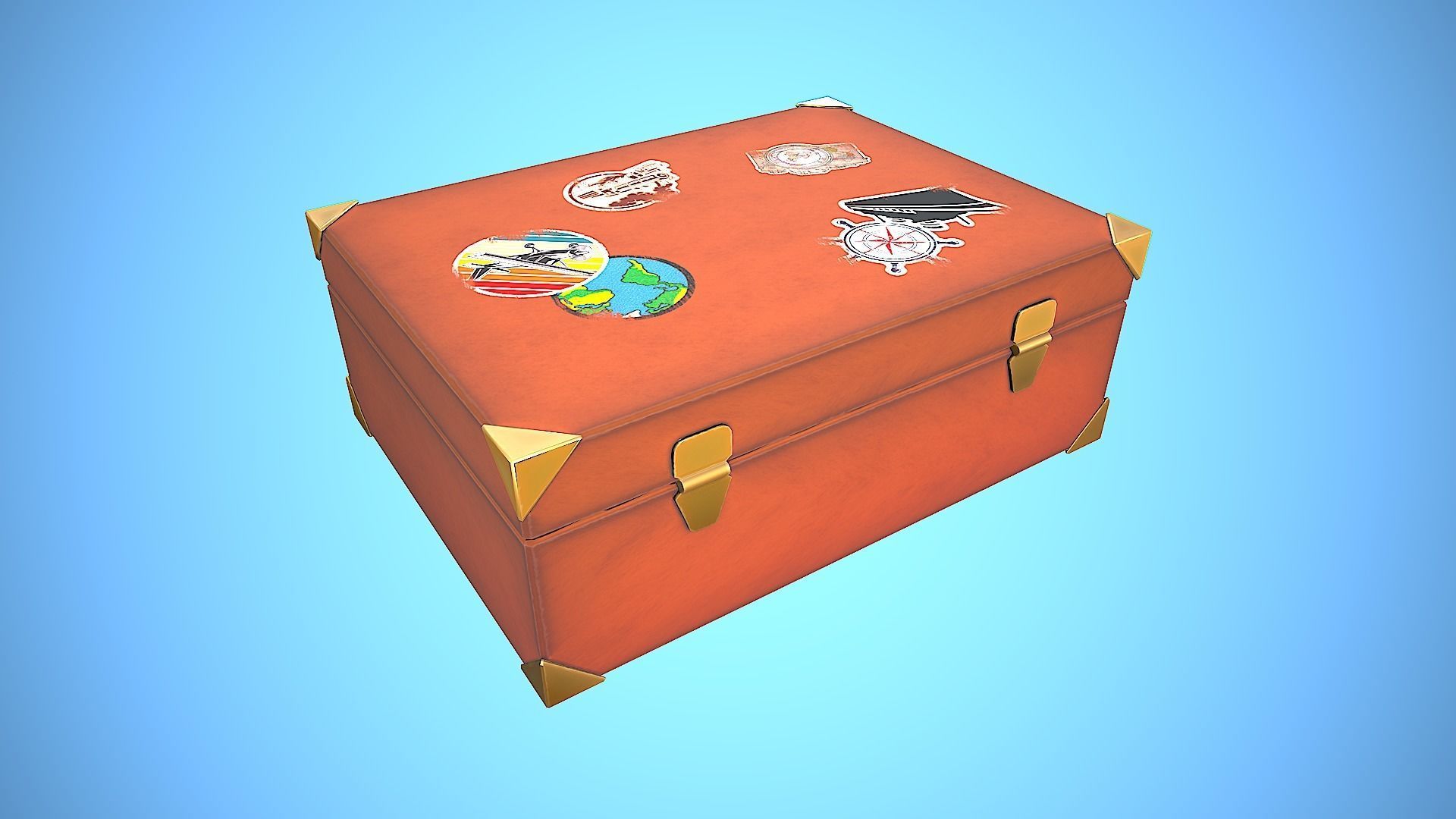 3D model SUITCASE TRAVEL ANIMATED CARTOON STYLIZED VR / AR / low-poly ...