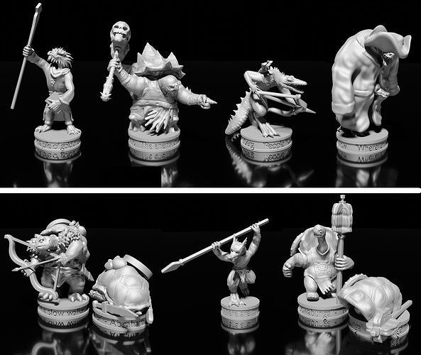 Reptilian Humanoids miniature set 3D model 3D printable | CGTrader