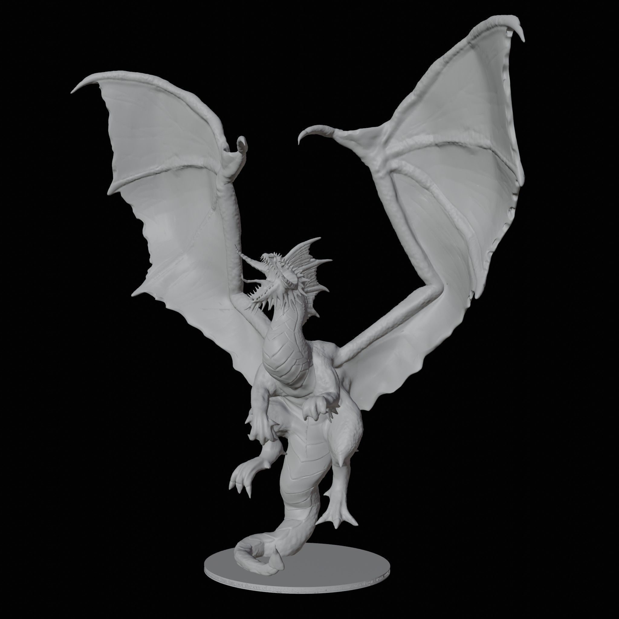 Ancient Black Dragon miniature 3D model 3D printable | CGTrader